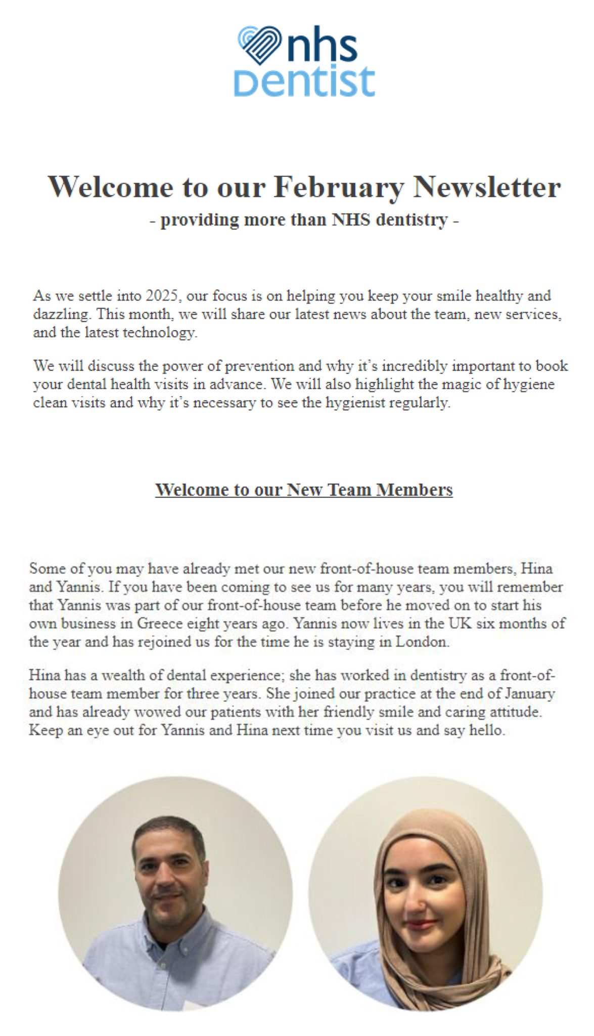 February Newsletter 2025 | NHS Dentist